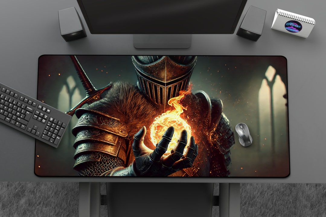 Creation of Fire - Cool Pyro Knight Mousepad, Pyromancy Warrior Desk ...