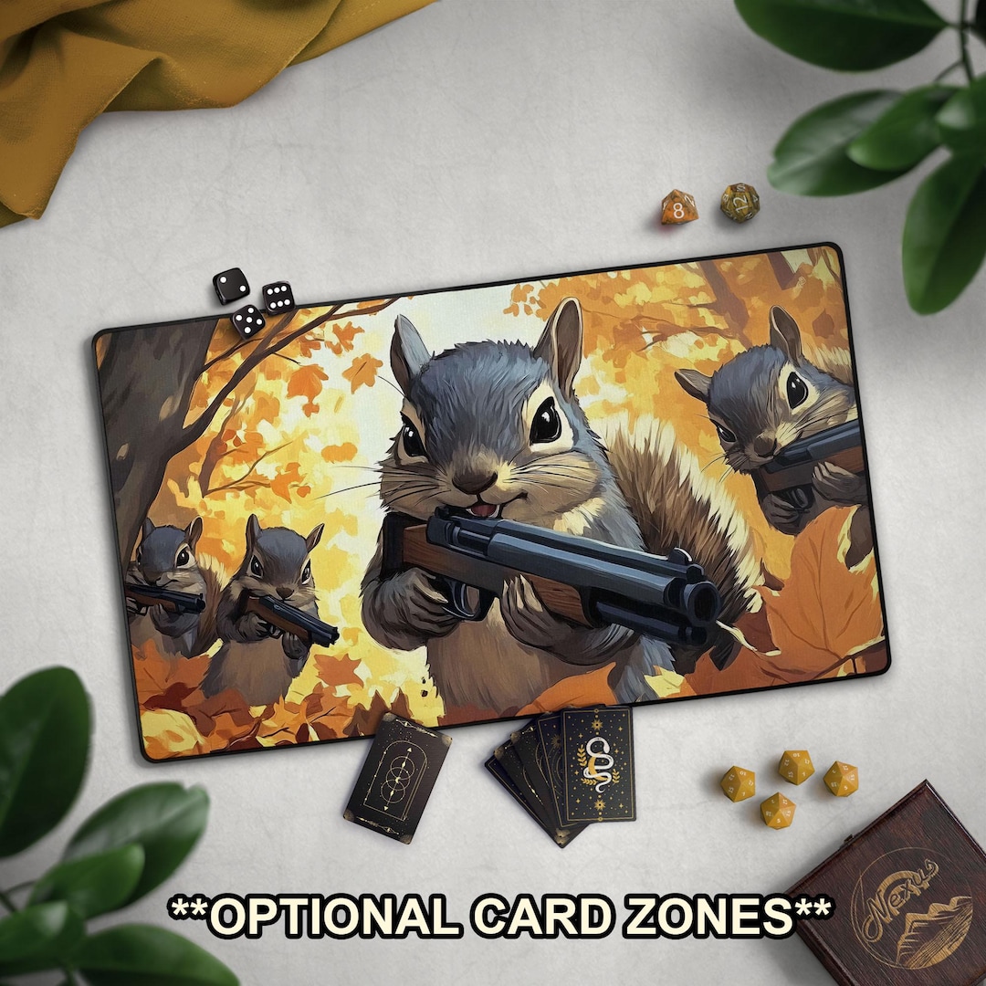 Squirrels With Guns TCG Playmat, Squirrel Horde Mat With EDH Card Zones ...