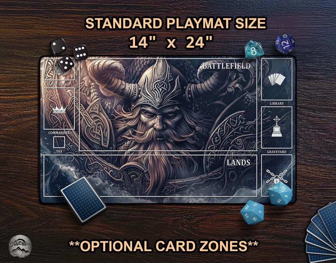 TCG Playmat - Nordic Warrior: Cool Viking Mat With EDH Card Zones ...