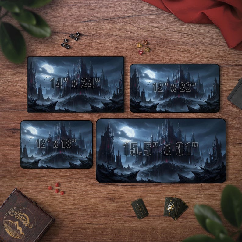 Vampire Castle TCG Playmat, Gothic Castle Mat With EDH Card Zones ...