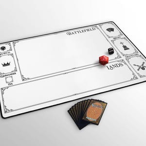 Elegant White Gothic Playmat for MTG With Card Zones, Premium Filigree ...