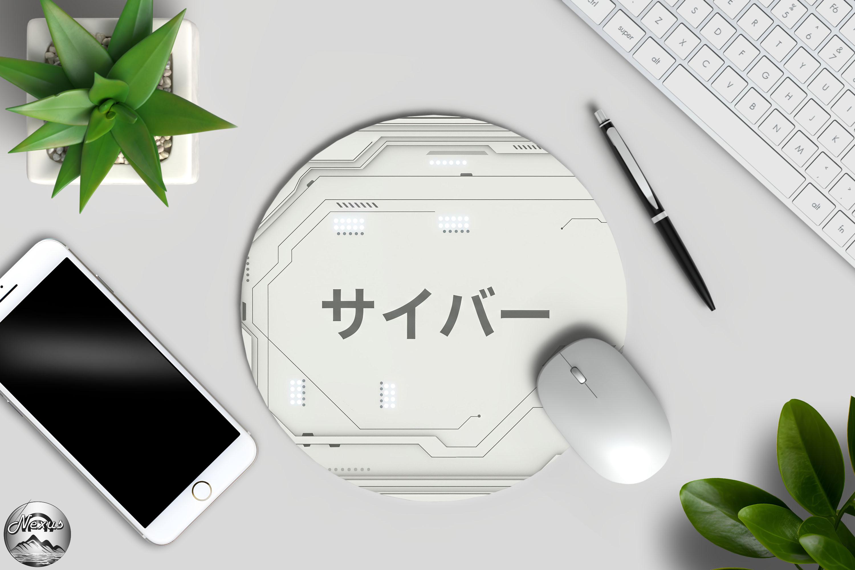 White Cyber Gaming Mousepad, Cyberpunk Desk Mat, Futuristic Sci-fi ...