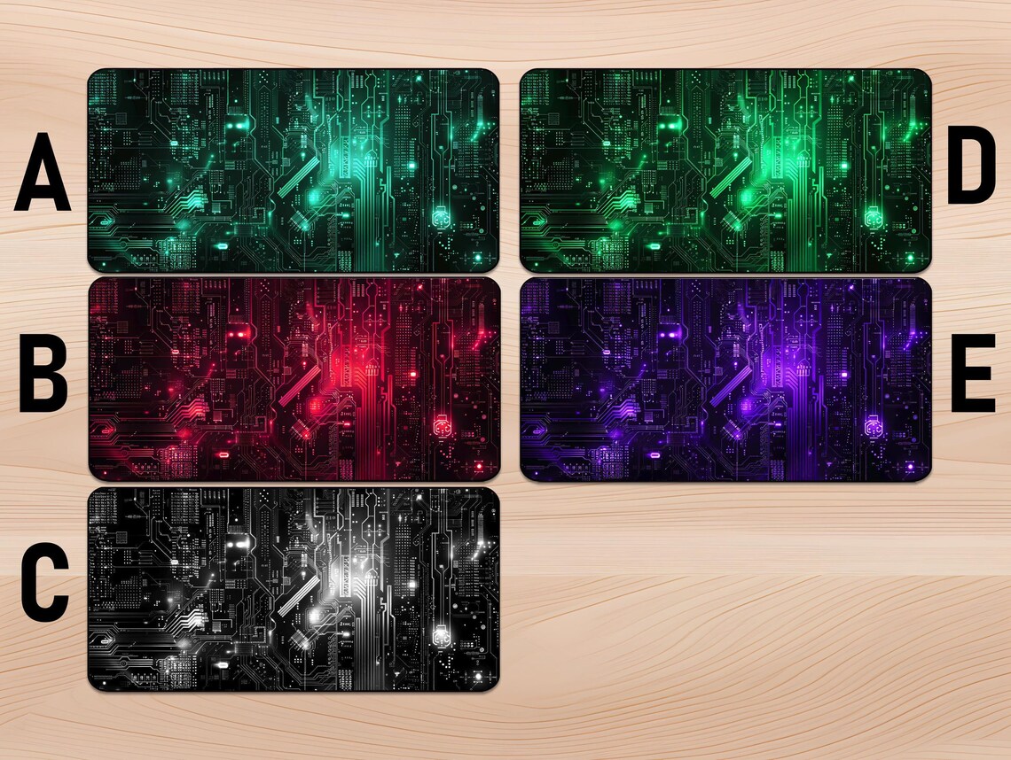 Tech Matrix - Green Cyber Grid Desk Mat, Cool Cyberpunk Hacker Mousepad ...