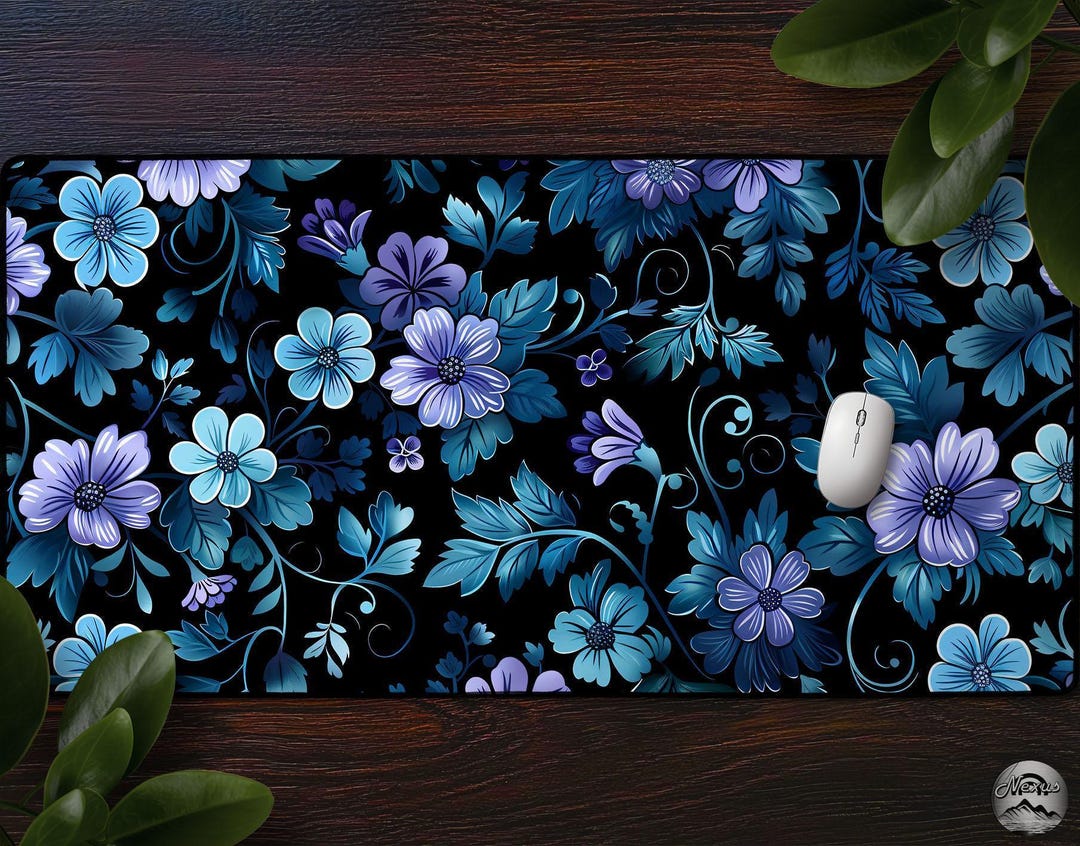 Floral Whimsigoth Mousepad, Cute Gothic Fantasy Desk Mat, Dark Whimsy ...