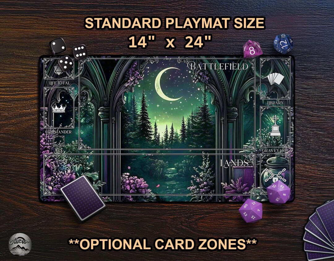 Lunar Arch - Witchy Fantasy TCG Playmat, MTG Mat With Card Zones ...
