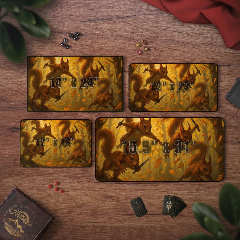 Combat Squirrels TCG Playmat, Squirrel With Knife Mat With EDH Card ...