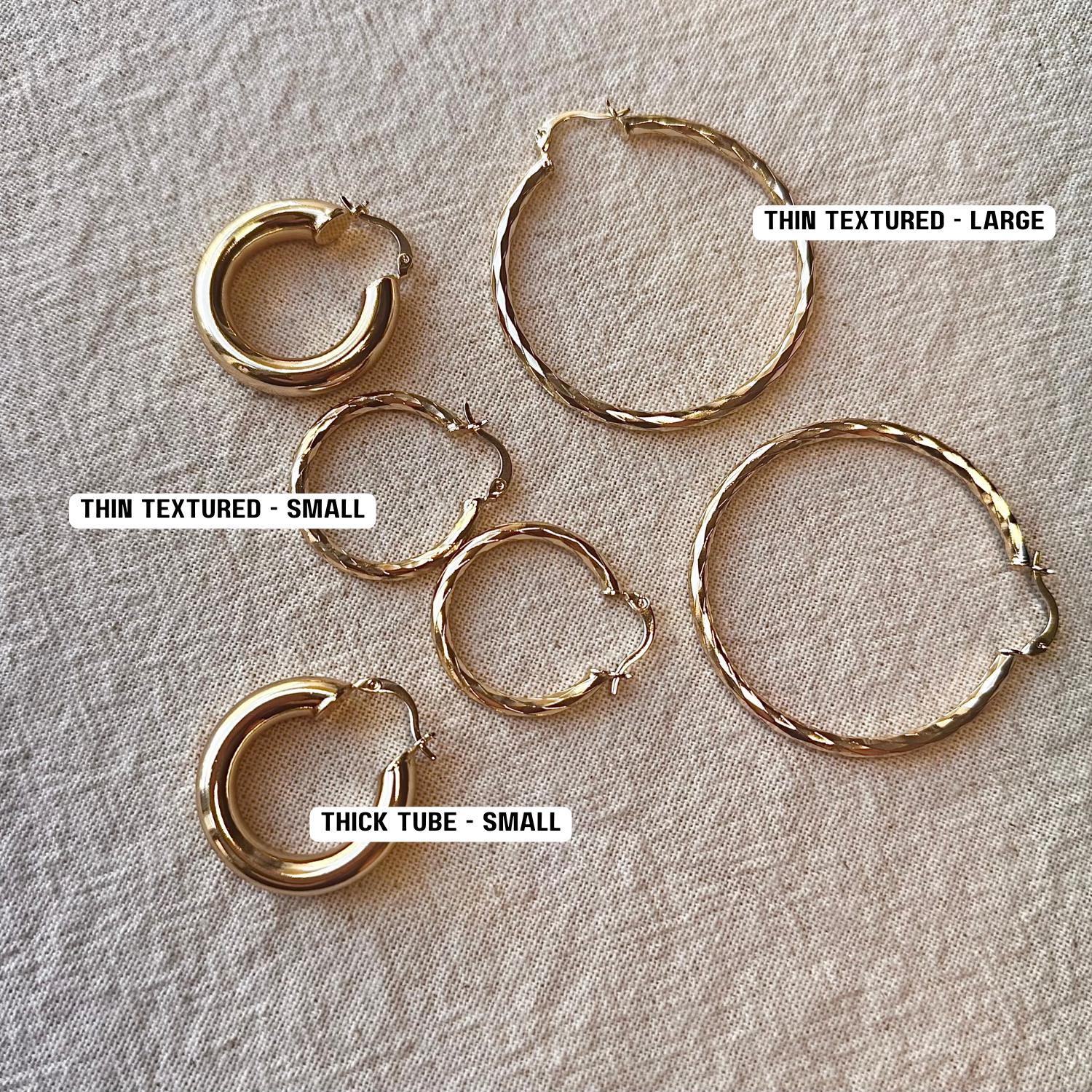 NON TARNISH Timeless Gold Hoop Hinge Thick Gold Hoops Chunky Hoops Gold ...