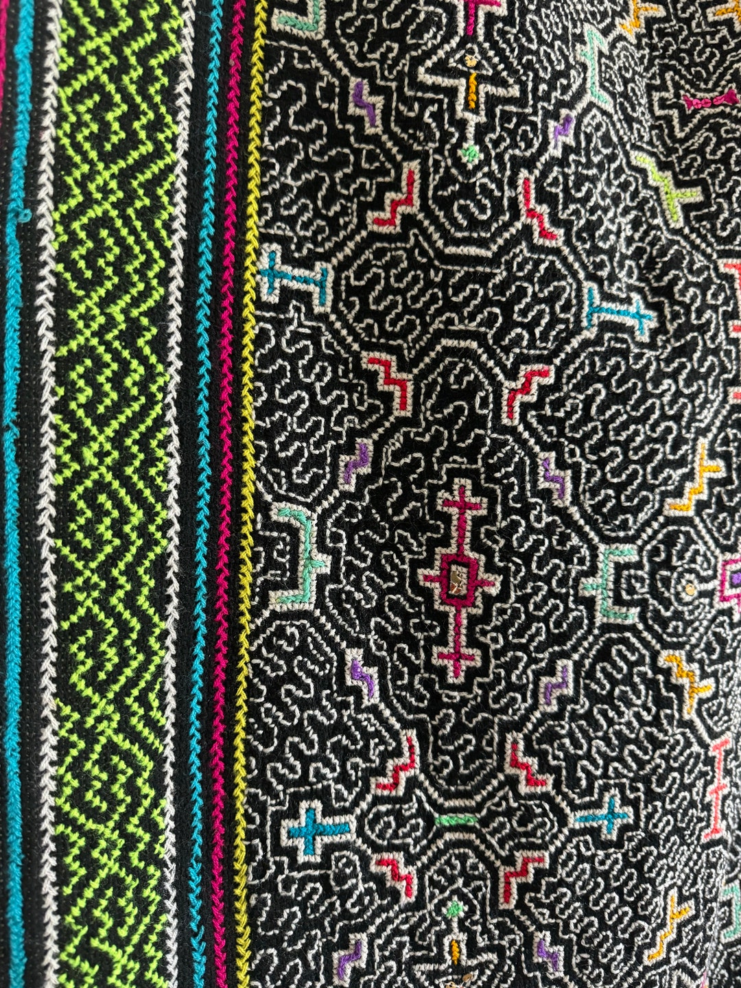 Handwoven Shipibo Textile Large 200 Cm X 57 Cm Ayahuasca Visionary Art ...