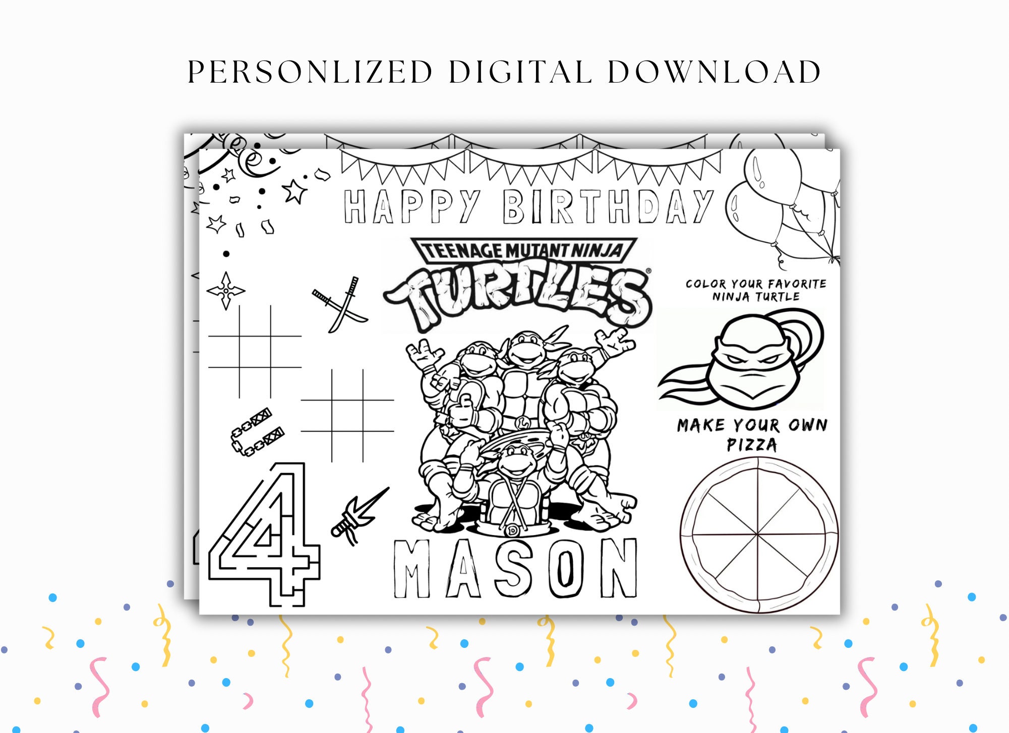 Ninja Turtle Coloring Pages Michelangelo Eating Pizza