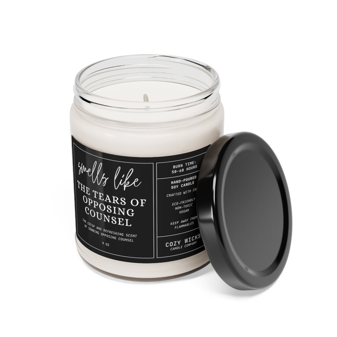 Smells Like Tears of Opposing Counsel Candle, Funny Lawyer Gift, Law ...