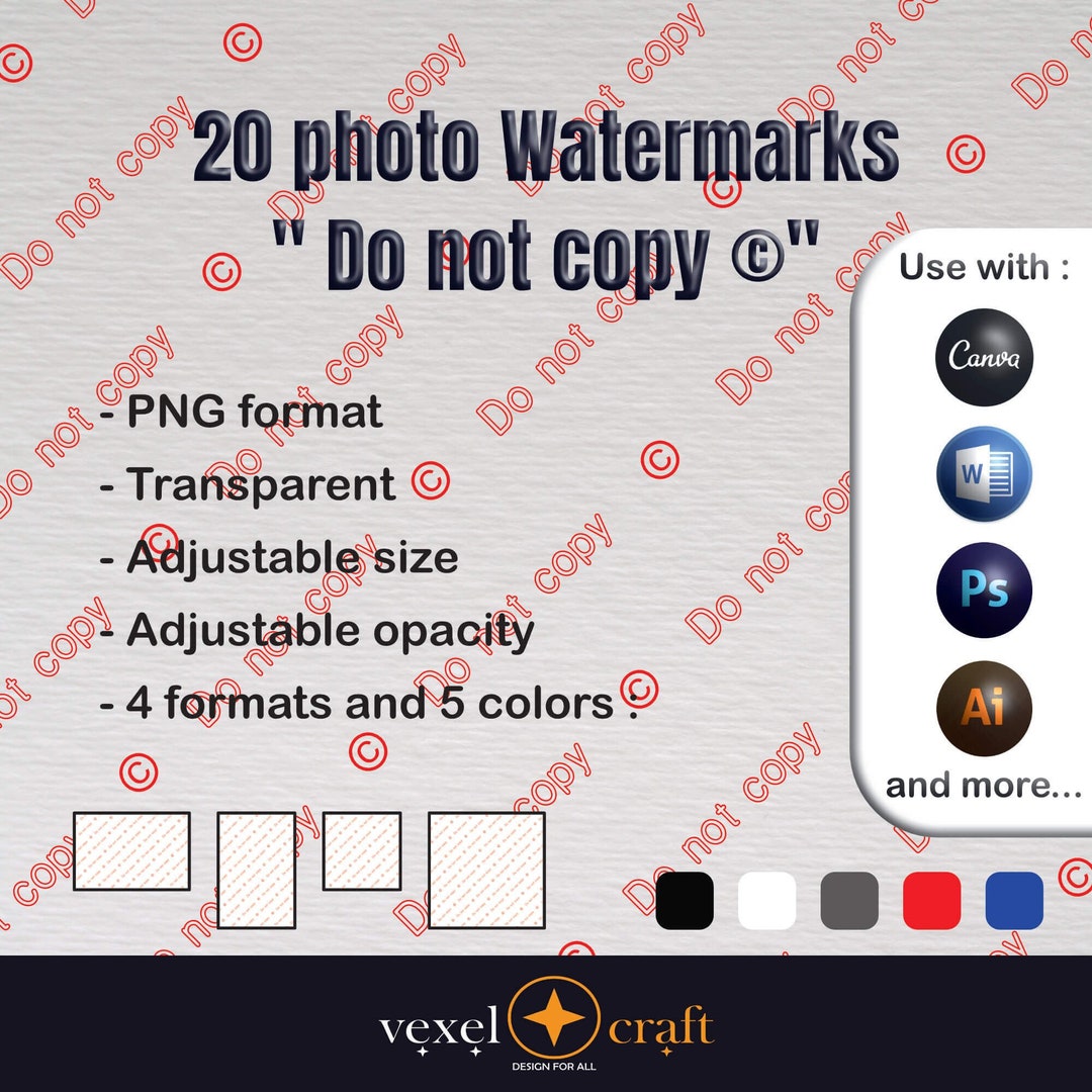 20 Transparent PNG Watermarks Do Not Copy for Photos and - Etsy