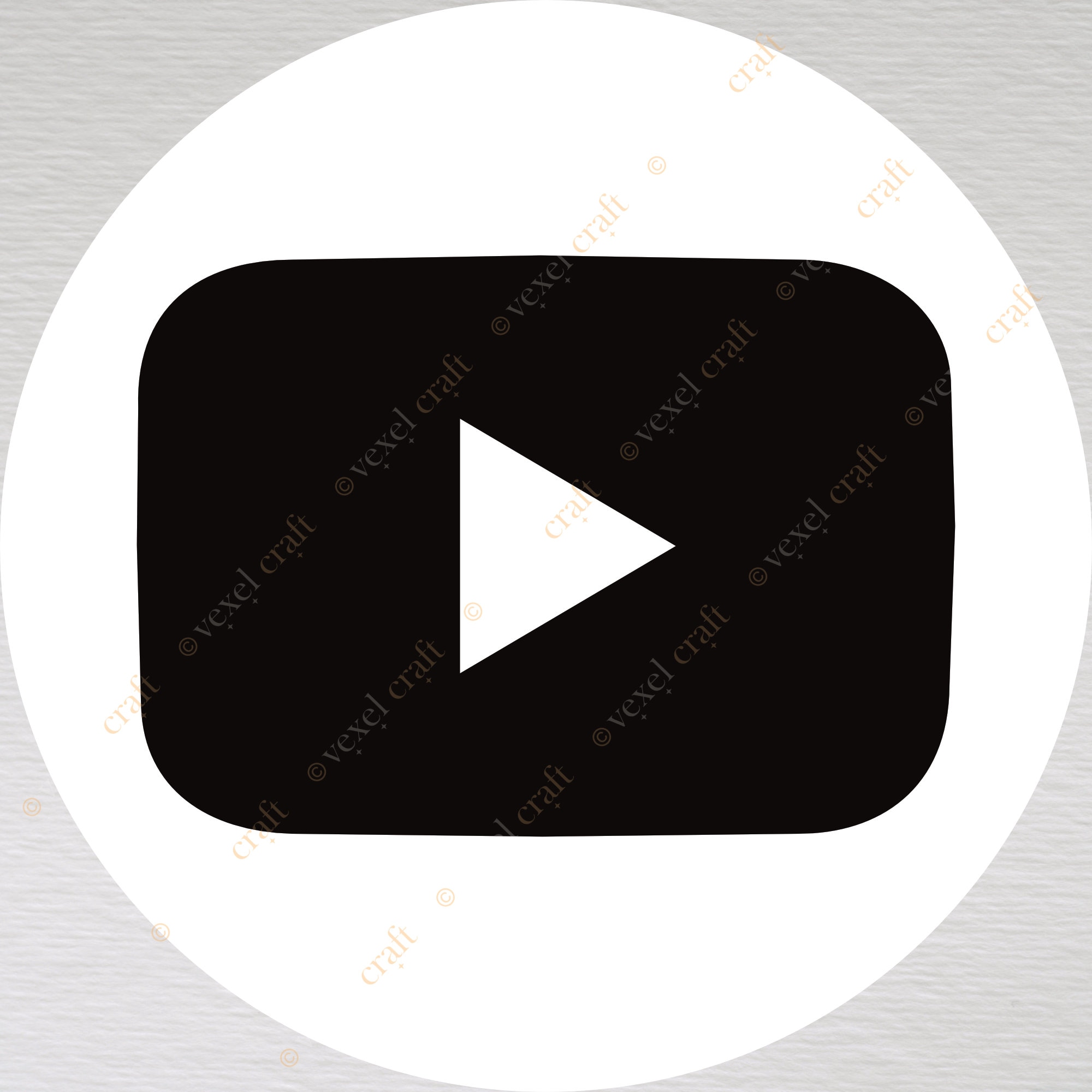 Pack of 5 Youtube Watermarks Round Play Buttons Red/white/black Colors ...