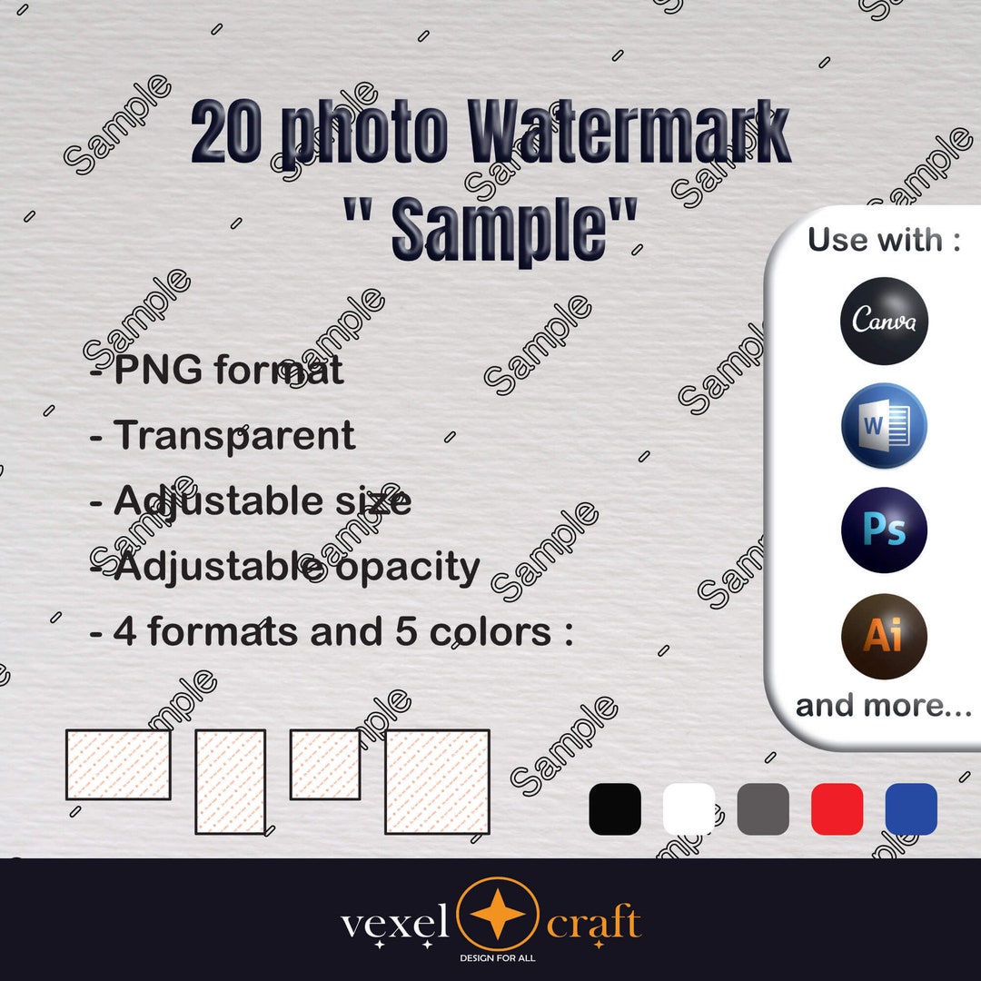 20 Transparent PNG Watermarks, Sample for Photos and Documents ...