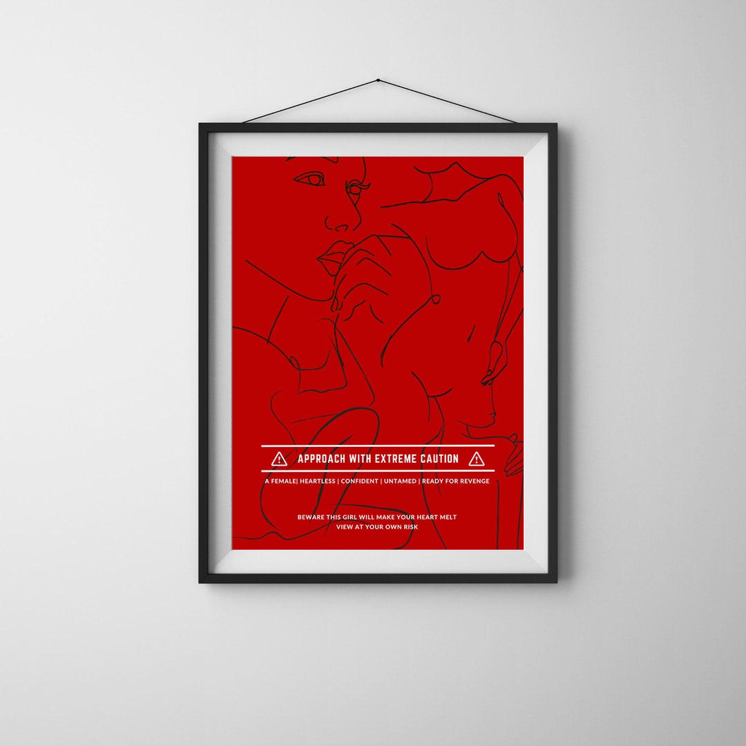 Baddie Poster Digital Print, Red and Black, Bad Girl Poster, Baddie ...