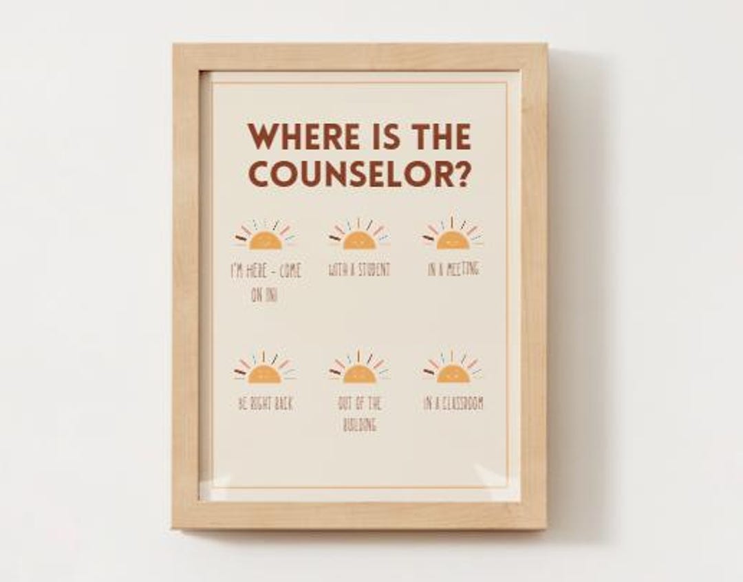 Where is the Counselor Sign Poster for Counseling Office Door - Etsy