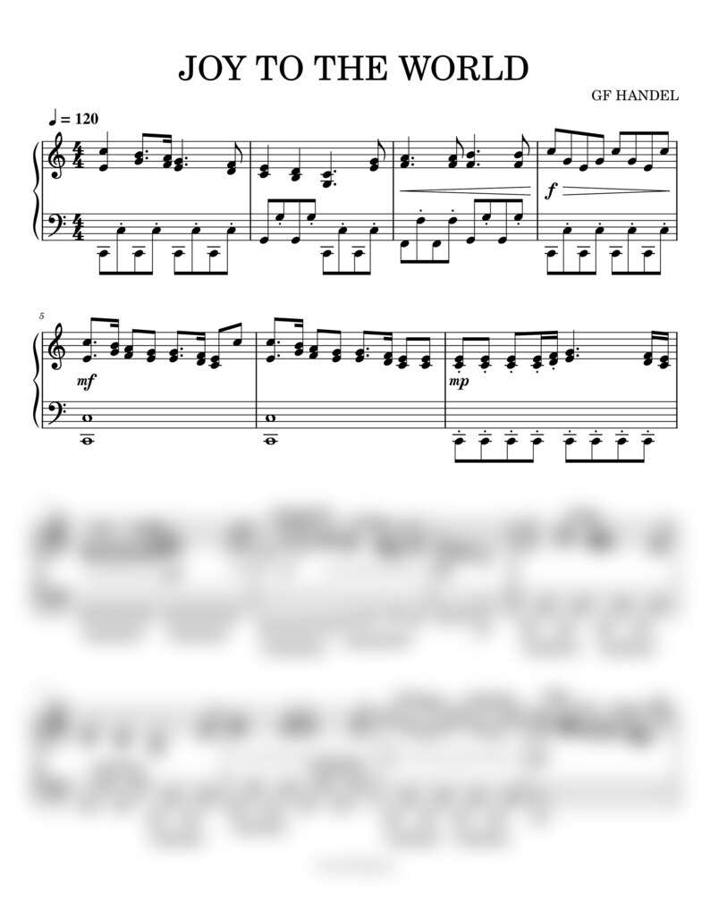 Joy to the World - Christmas Sheet Music - Etsy