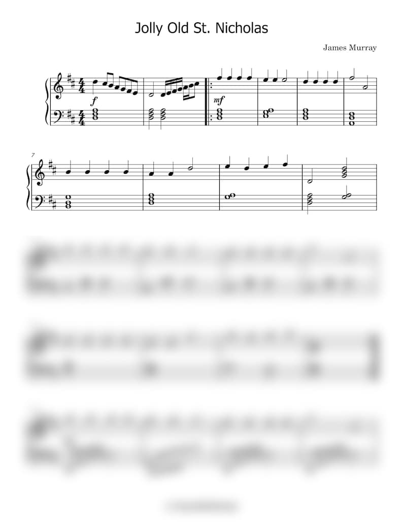 Jolly Old St. Nicholas - Christmas Sheet Music - Etsy