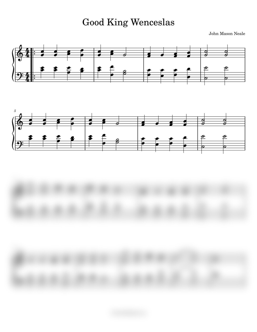 Good King Wenceslas - Christmas Sheet Music - Etsy