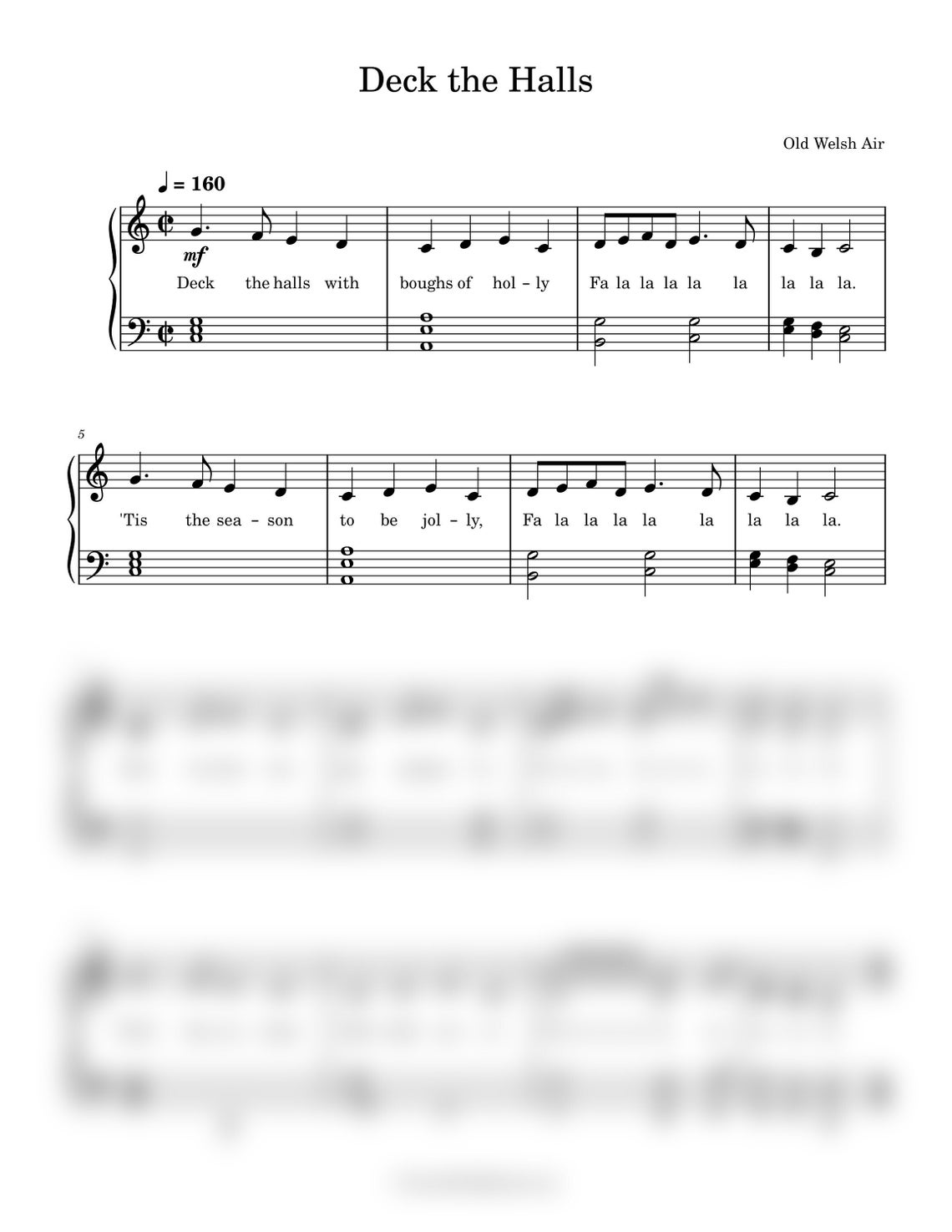 Deck the Halls - Christmas Sheet Music - Etsy Canada