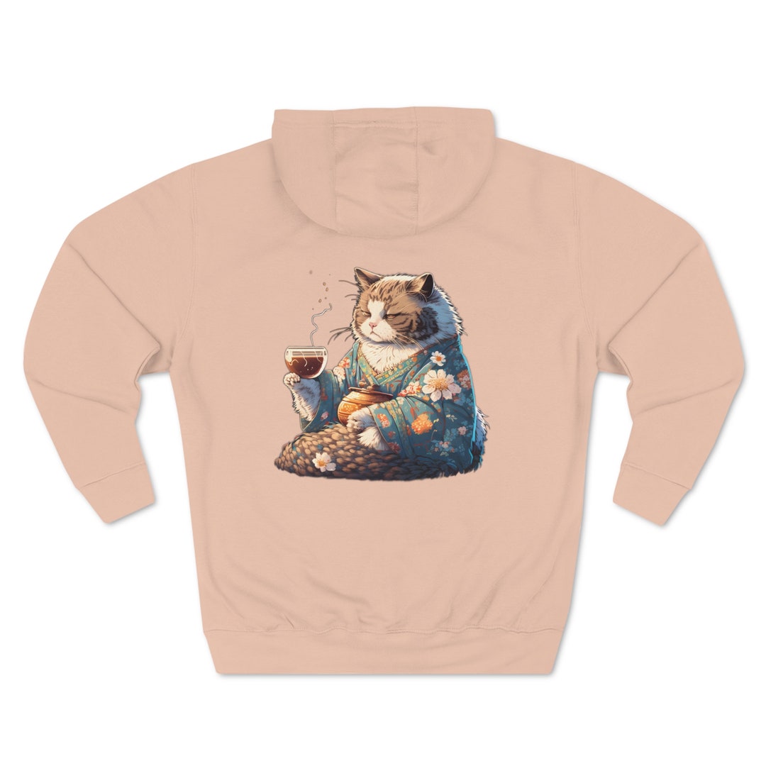 Grumpy Cat Tea Kawaii Japanese Winter Hoodie Cat & Tea Lover - Etsy