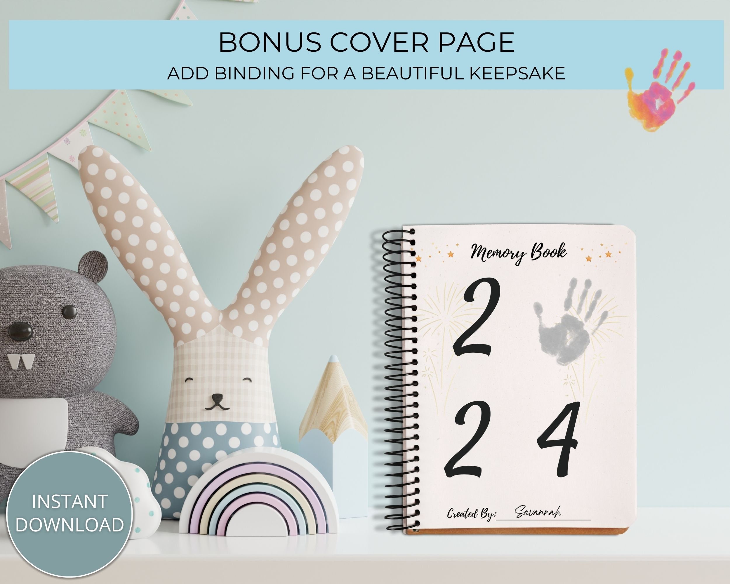 Handprint Keepsake Preschool Kindergarten 1st Grade Craft Memory Book ...