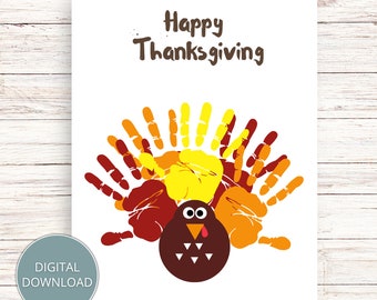 Fall Handprint Keepsake Art Fall Greeting Card Fall Craft - Etsy