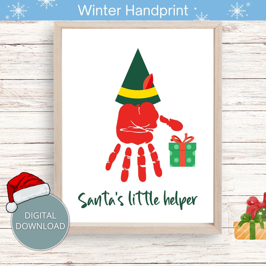 Christmas Handprint Craft Baby Handprint Printable Christmas Card ...