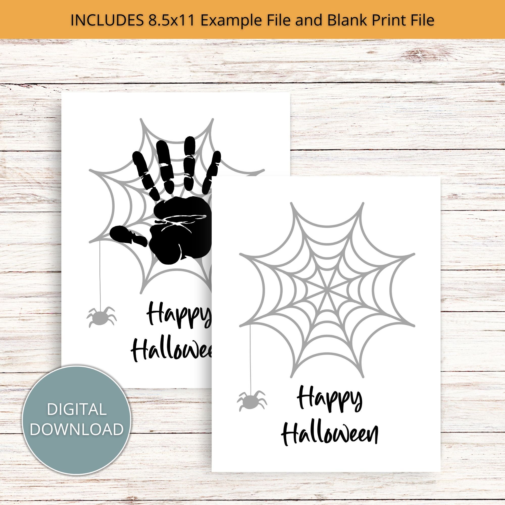 Halloween Handprint Craft Footprint Handprint Art Diy Gift - Etsy