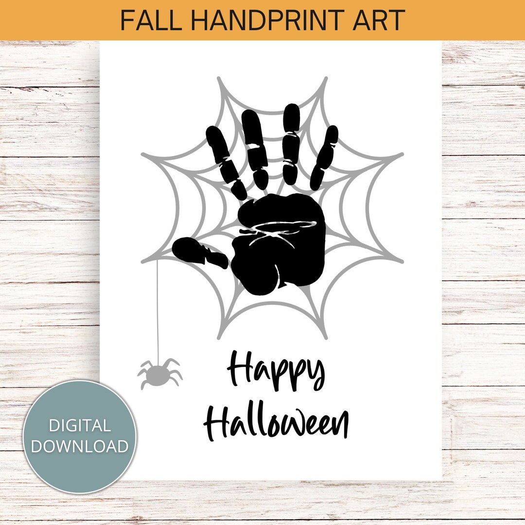 Halloween Handprint Craft Footprint Handprint Art Diy Gift - Etsy