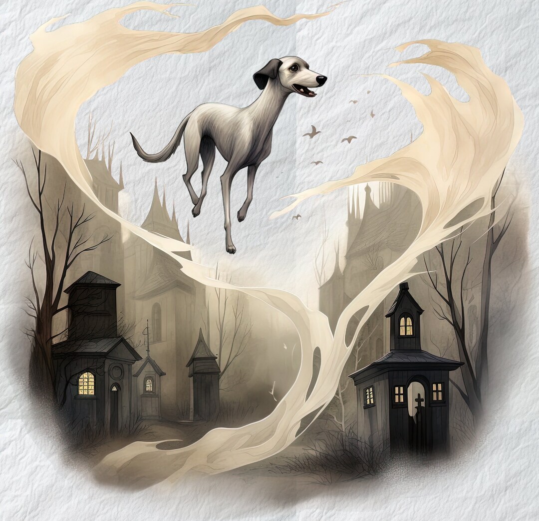 Haunting Whippet Ghost Apparitions Clipart, Ghostly Whippet Clip Art ...