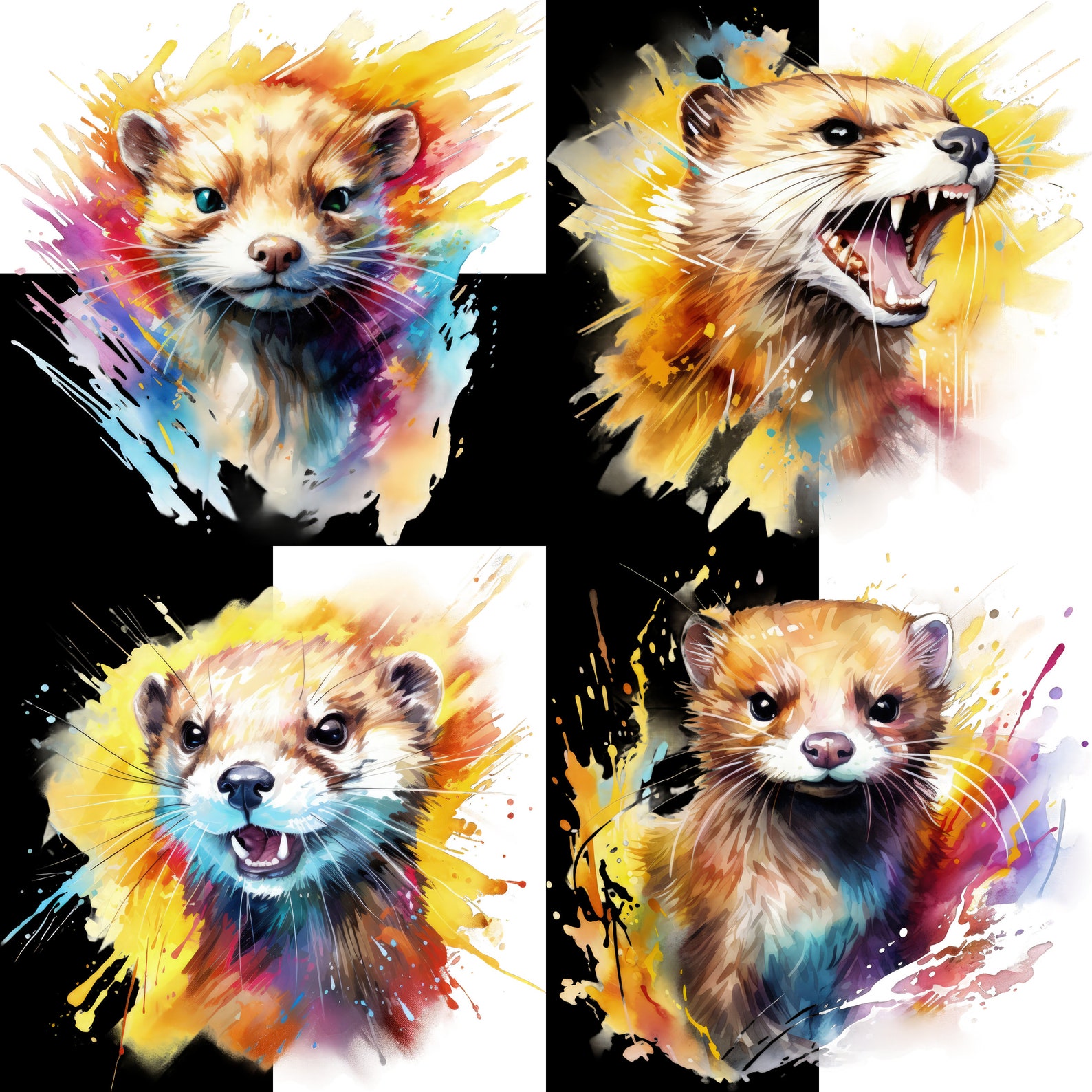 Weasel's Agile Flash,weasel Adventure,swift Weasel, Agile Nature,nature Wall Art, Weasel's Swift ...