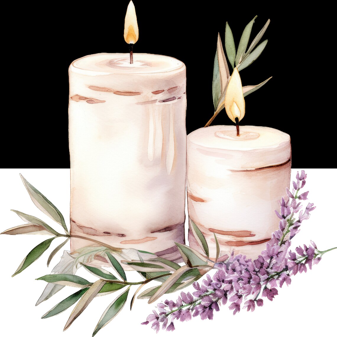 Vantage Tallow Candles Watercolor PNG Clipart, Vintage Candle Clipart ...