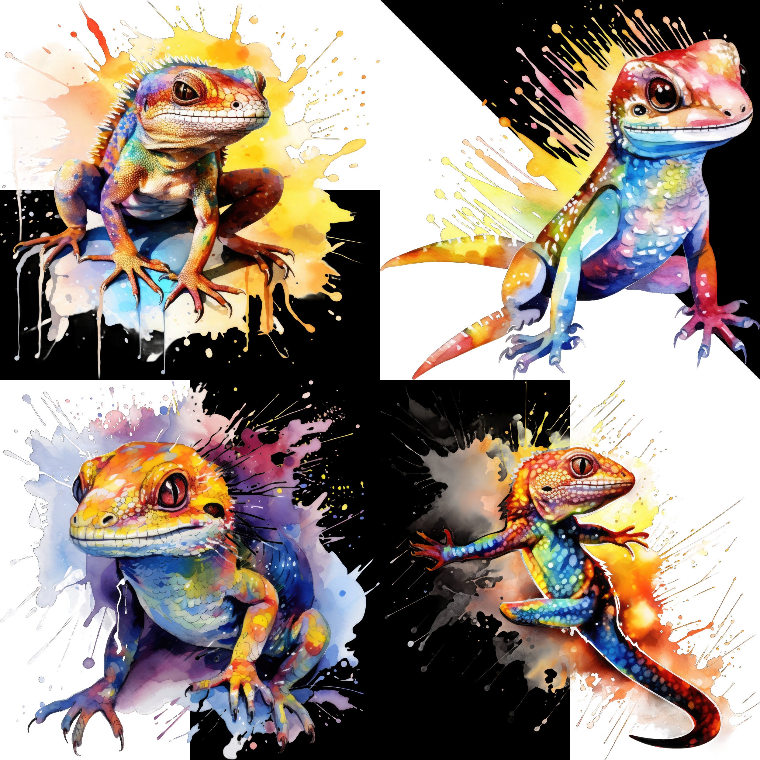 Gecko Lightning Clipart,electric Reptile Vibes: Gecko Lightning Clipart ...