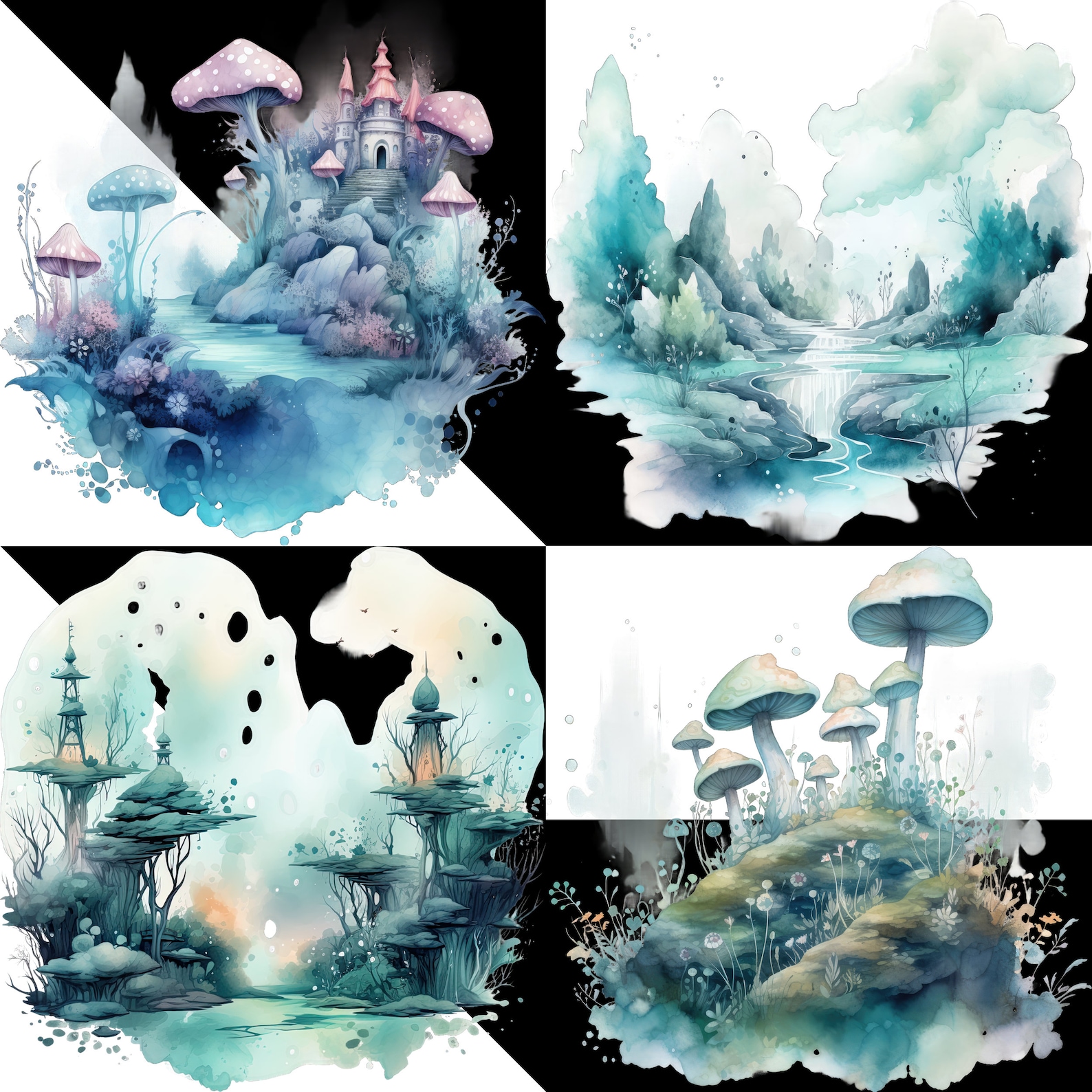 Fantasy Misty Moors Clip Art for Cake Clip Art for Post It - Etsy