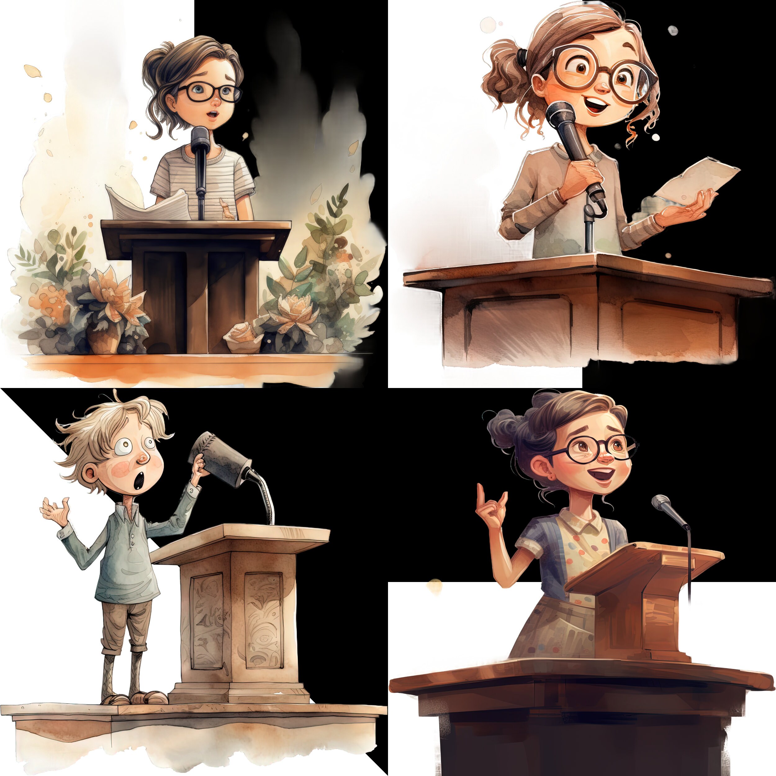 Eloquent Orator Hand Drawn Clipart,speaking Excellence, Orator Clipart ...