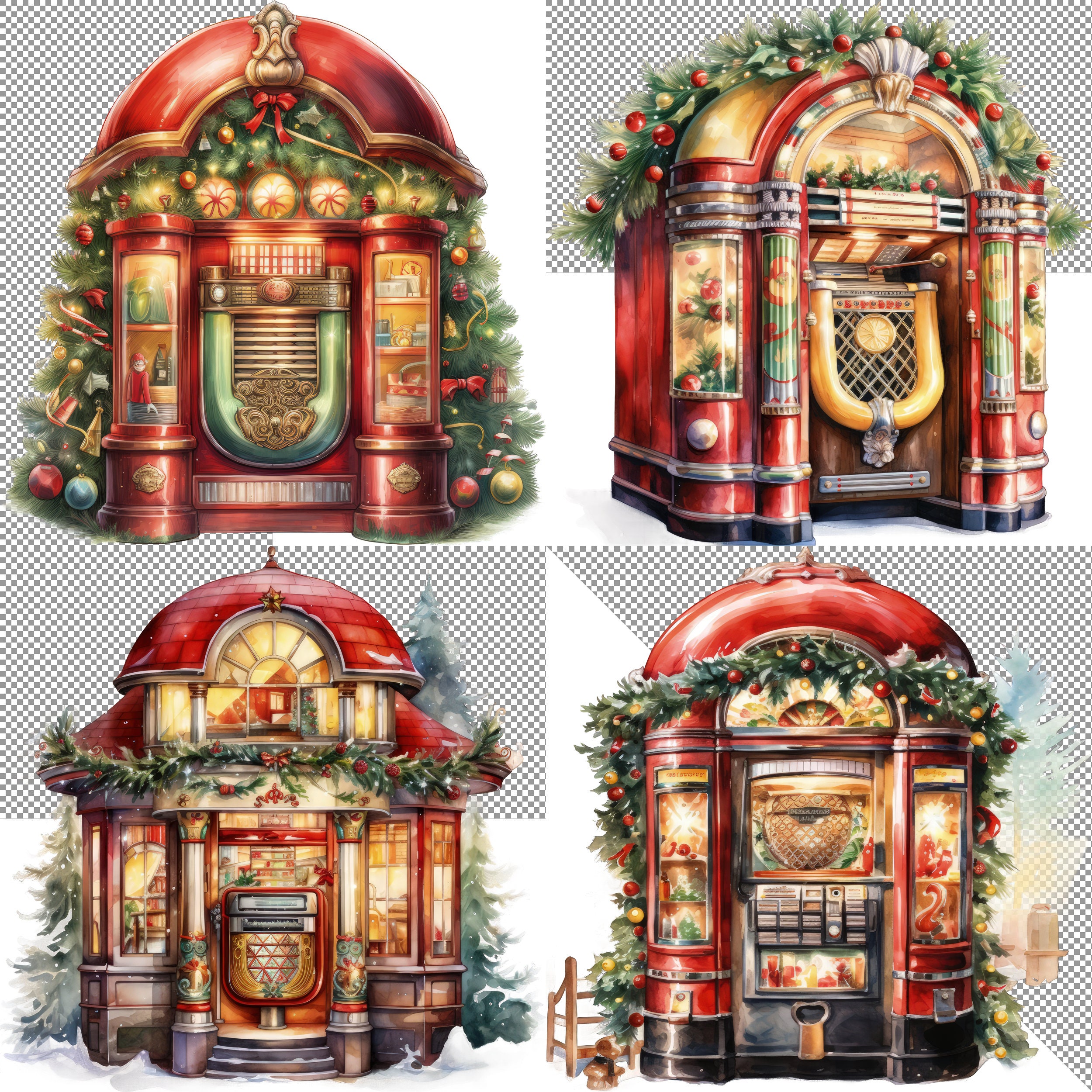Yuletide Jukebox Clipart, Jingle Bell Jams: Christmas Yuletide Jukebox ...