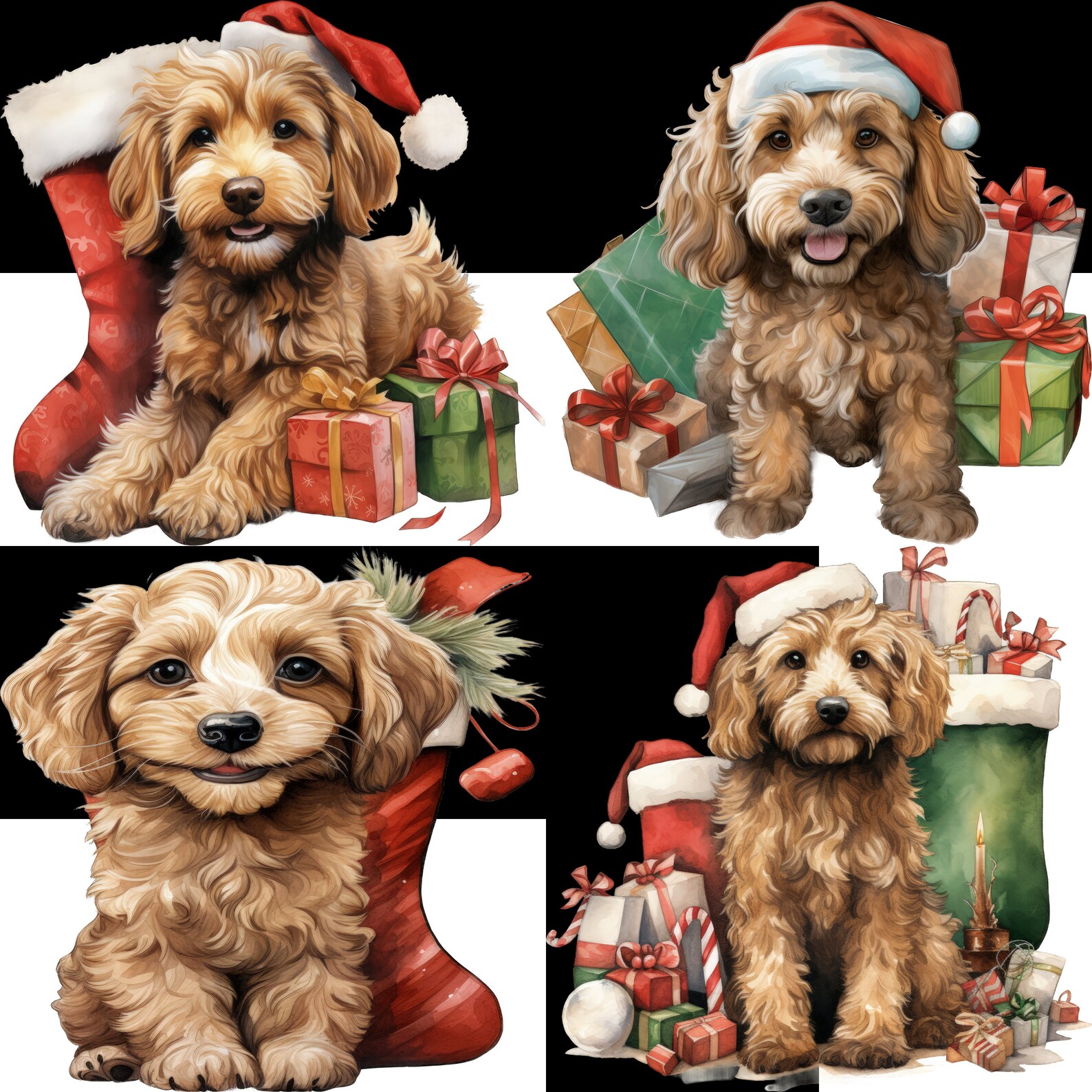 Gleeful Cockapoo Christmas PNG, Celebrate Christmas With Cockapoos ...