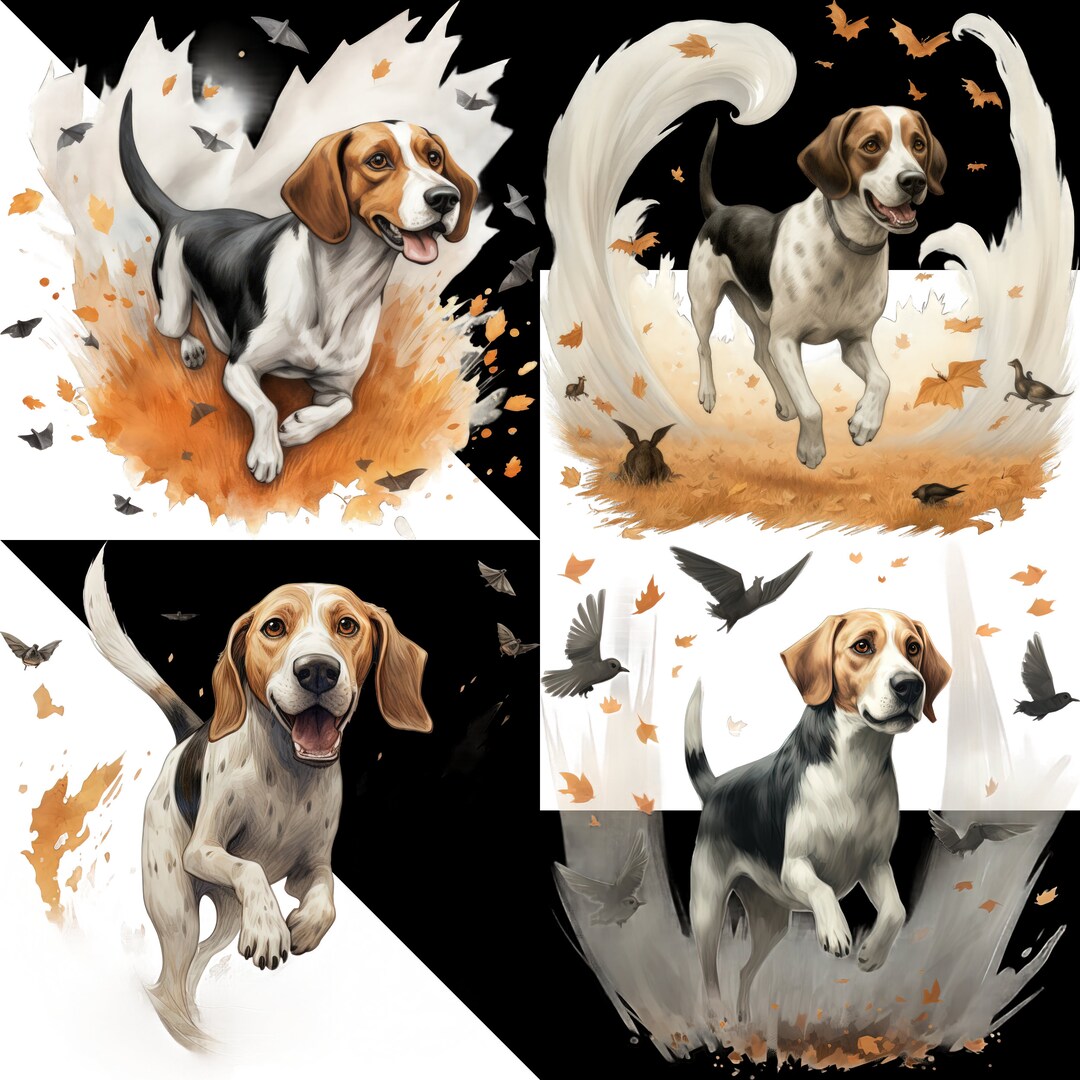 Spooky American Foxhound Halloween PNG, Creepy American Foxhound ...