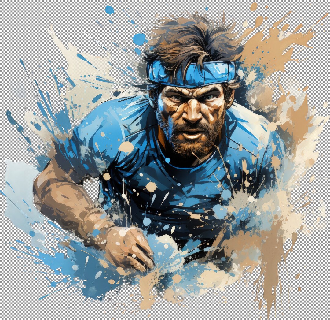 Tackle Titans Rugby Scene Clipart, Sports Decor, Dynamic Rugby ...