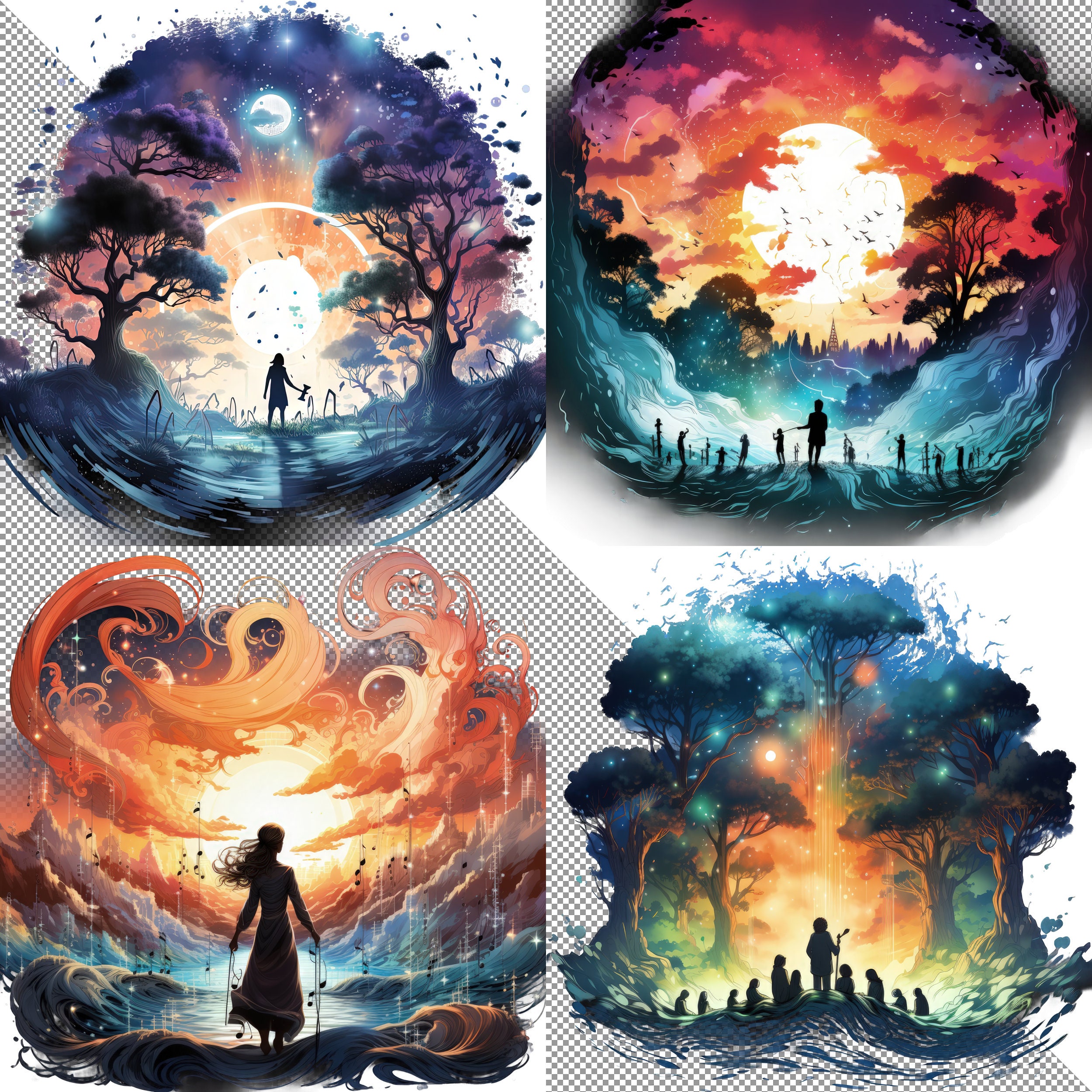 Celestial Chants Clipart Digital Celestial Art Astronomy - Etsy