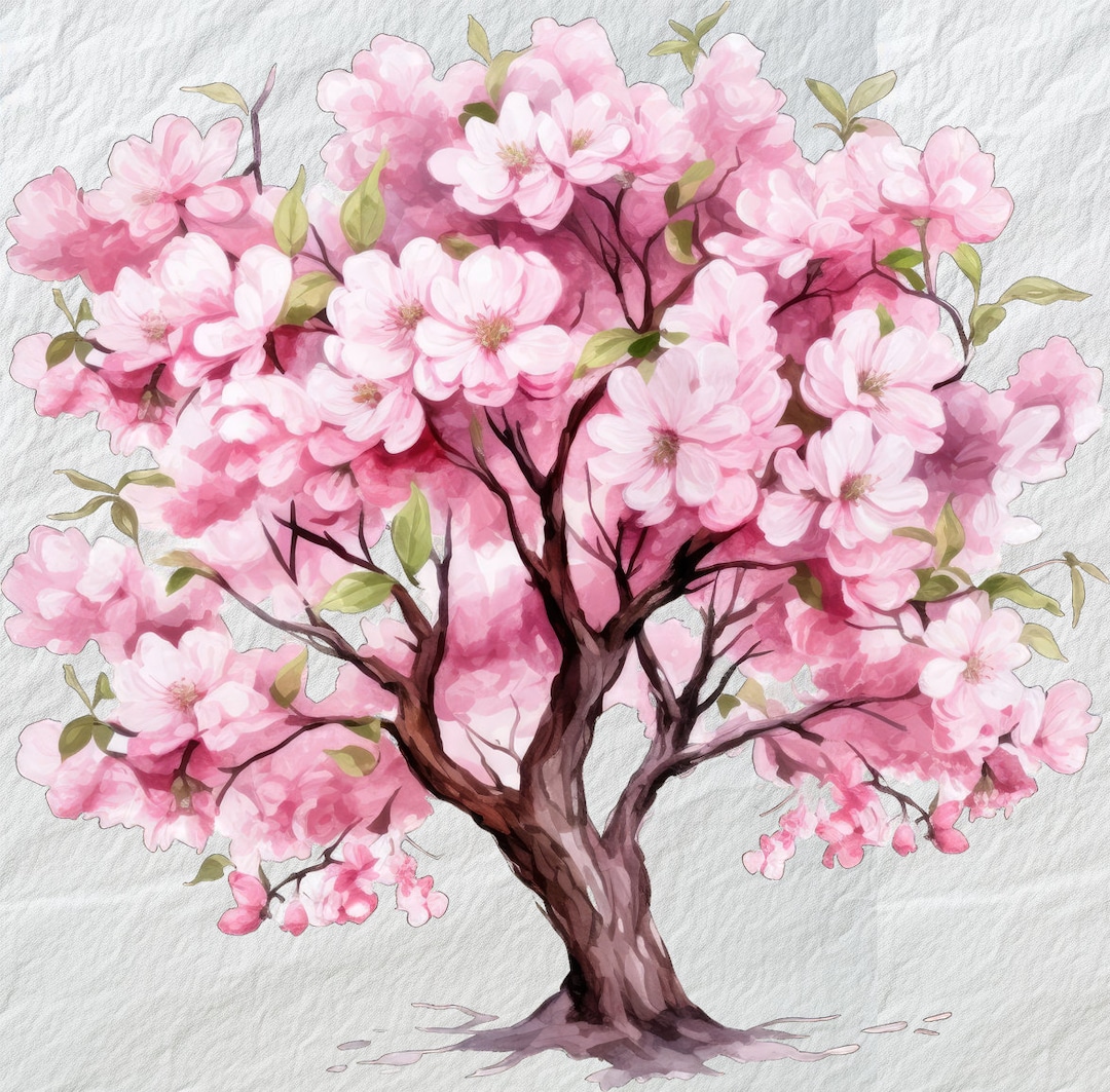 Pastel Cherry Blossom Fest Print, Spring Floral Decor, Whimsical Wall ...