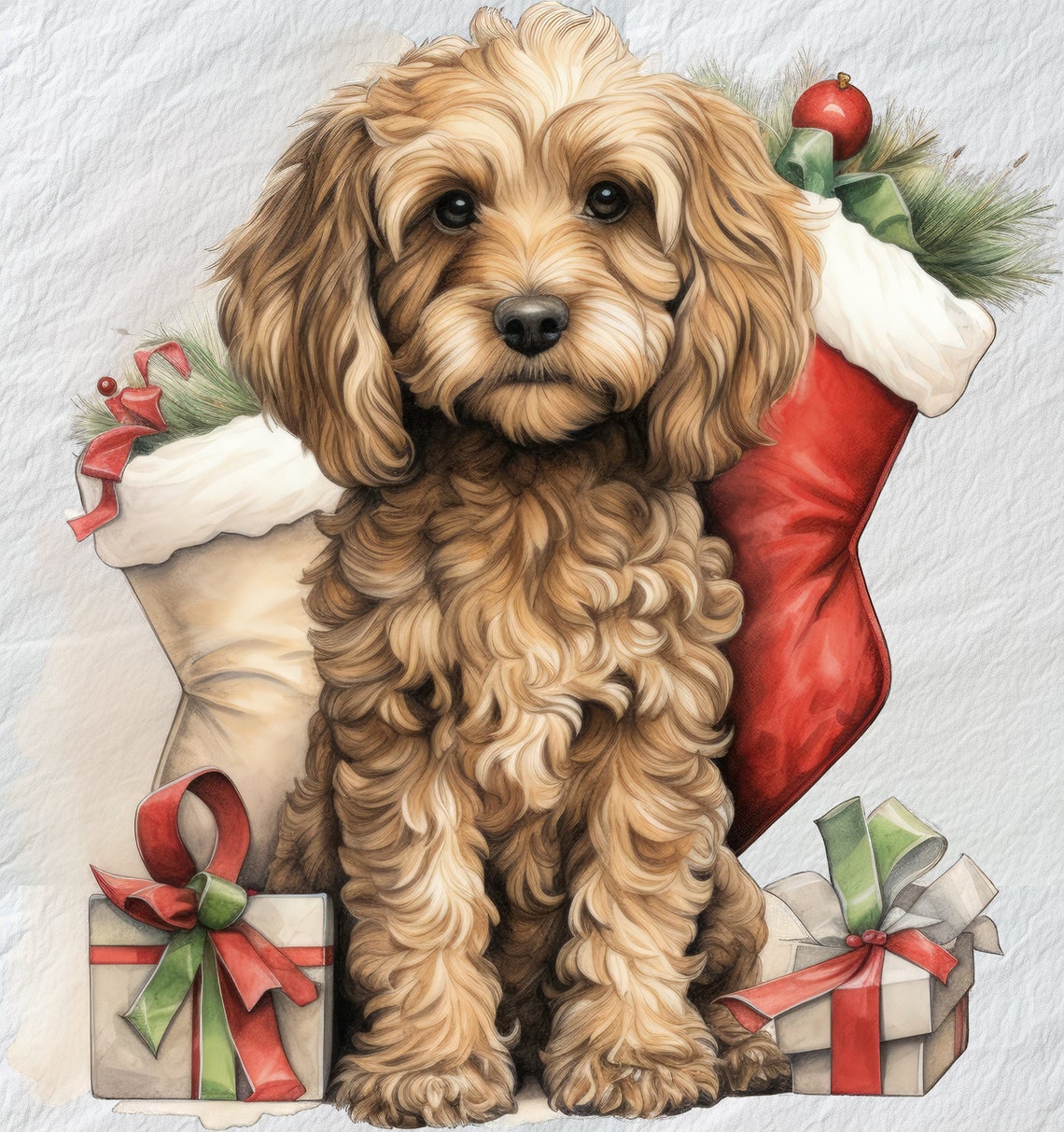 Gleeful Cockapoo Christmas PNG, Celebrate Christmas With Cockapoos ...