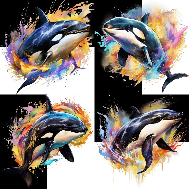 Orca's Oceanic Power, Majestic Orca Ocean Canvas,oceanic Power Orca Art ...