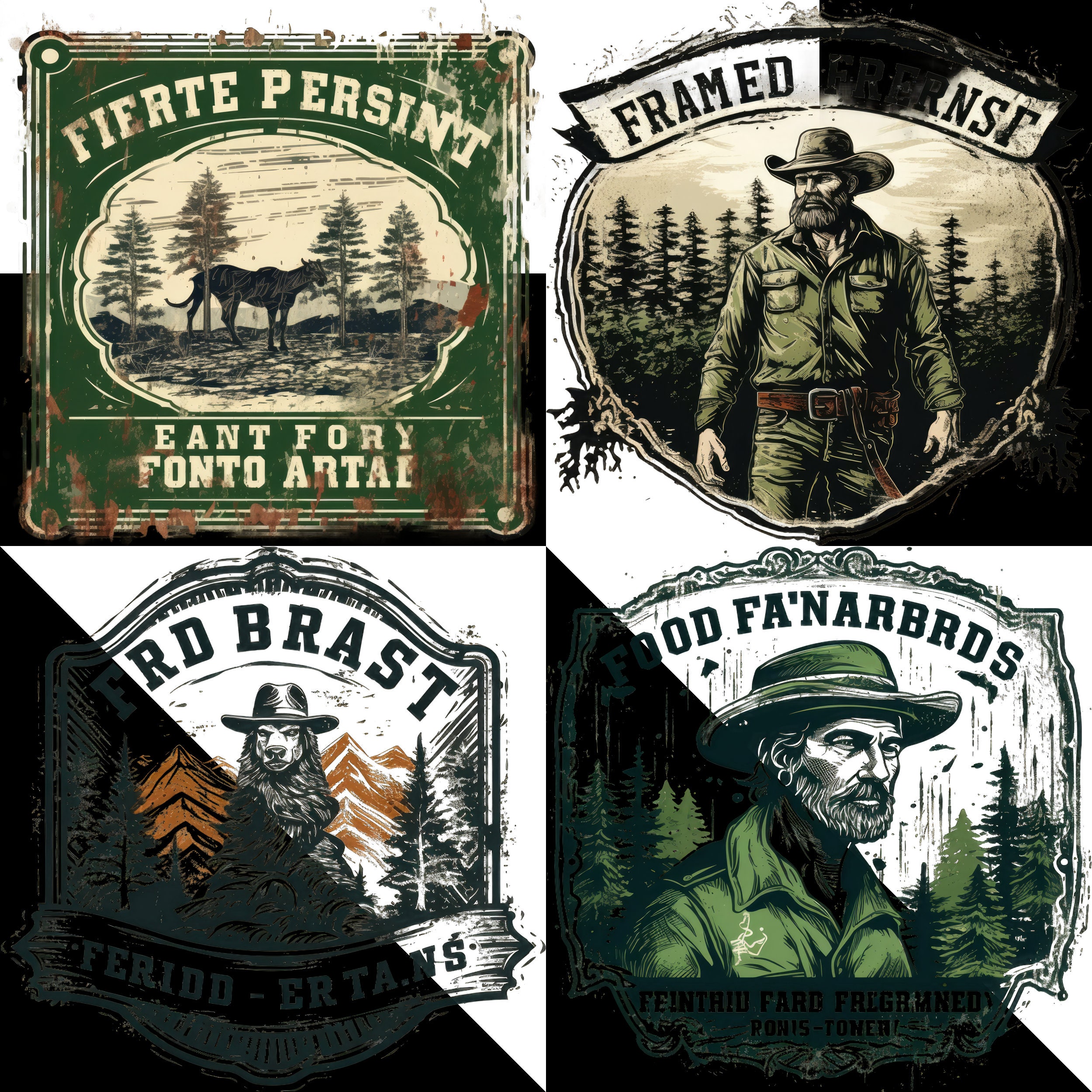 Vintage Forest Badge Design PNG Clipartretro Emblem Clipart - Etsy