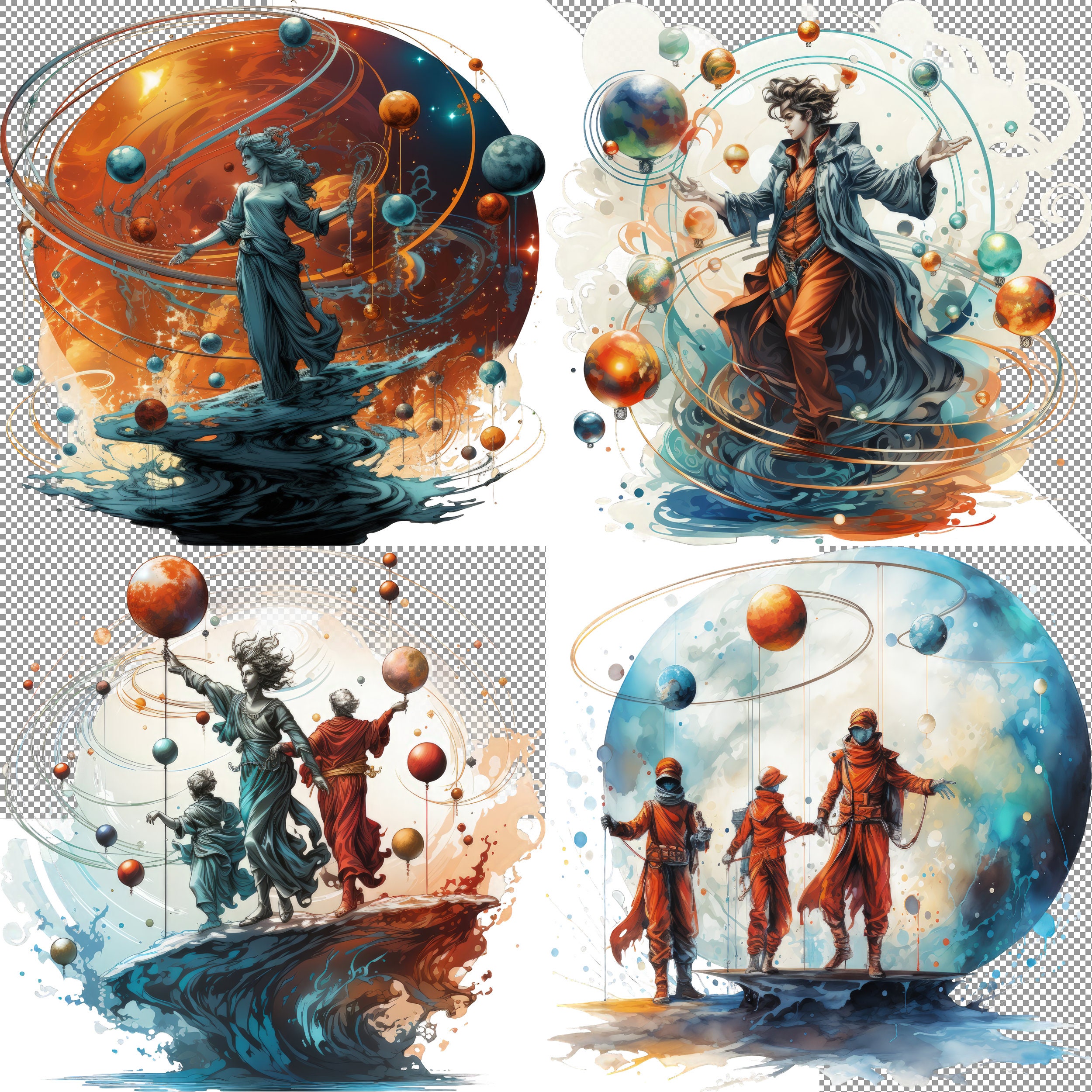 Celestial Circus Clipart Digital Celestial Circus Art - Etsy