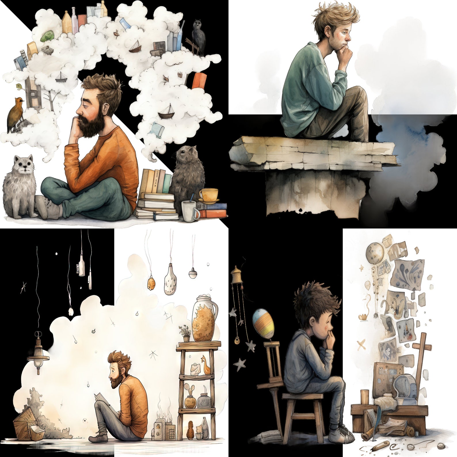 Thoughtful Philosopher Clipart, Thoughtful Philosopher Image ...