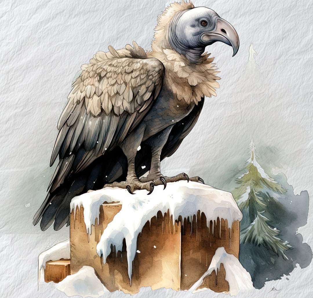 Christmas Heartwarming Vulture PNG Clipart, Vulture in Santa Hat ...