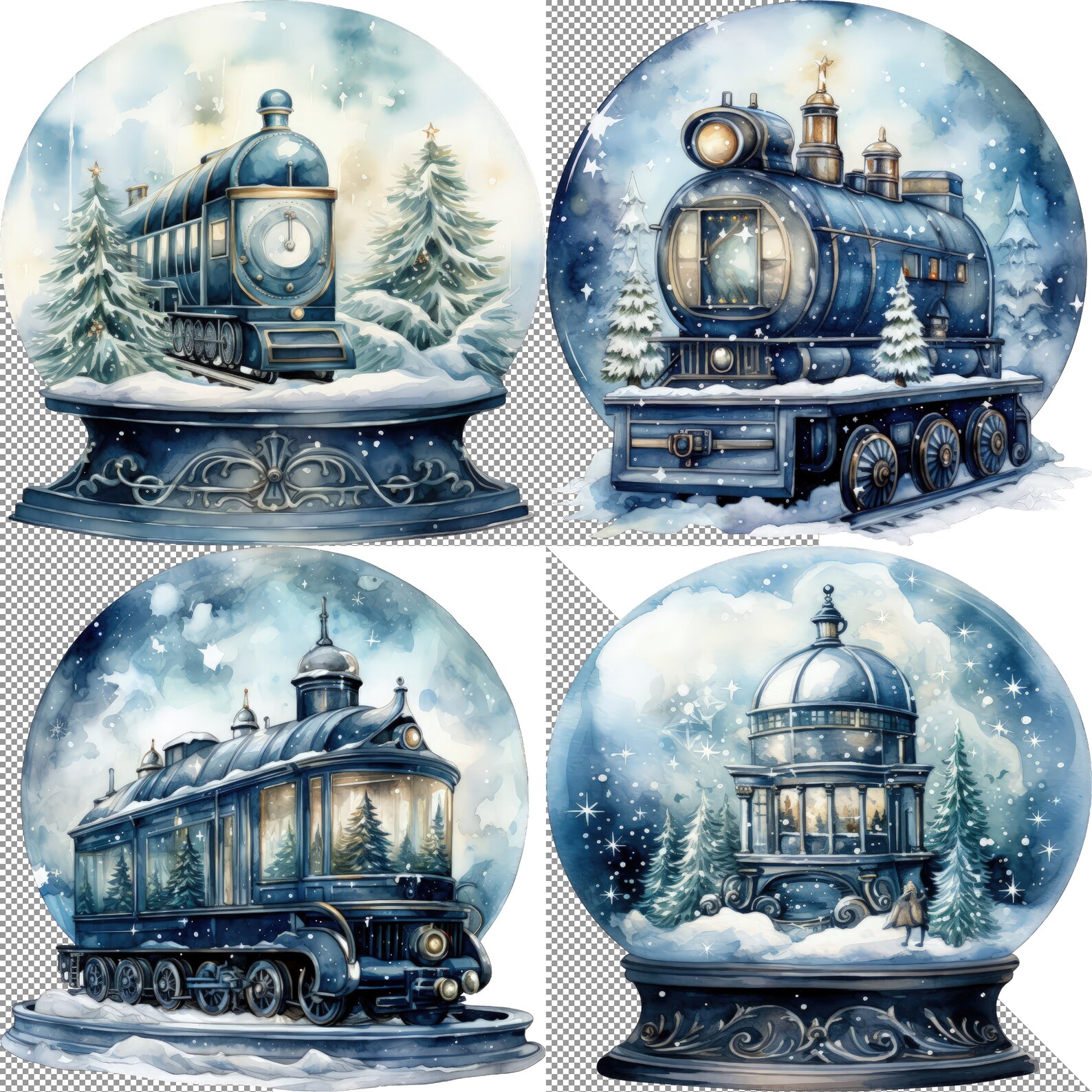Christmas Polar Express Clipart, Polar Express With Snowball Art,polar ...