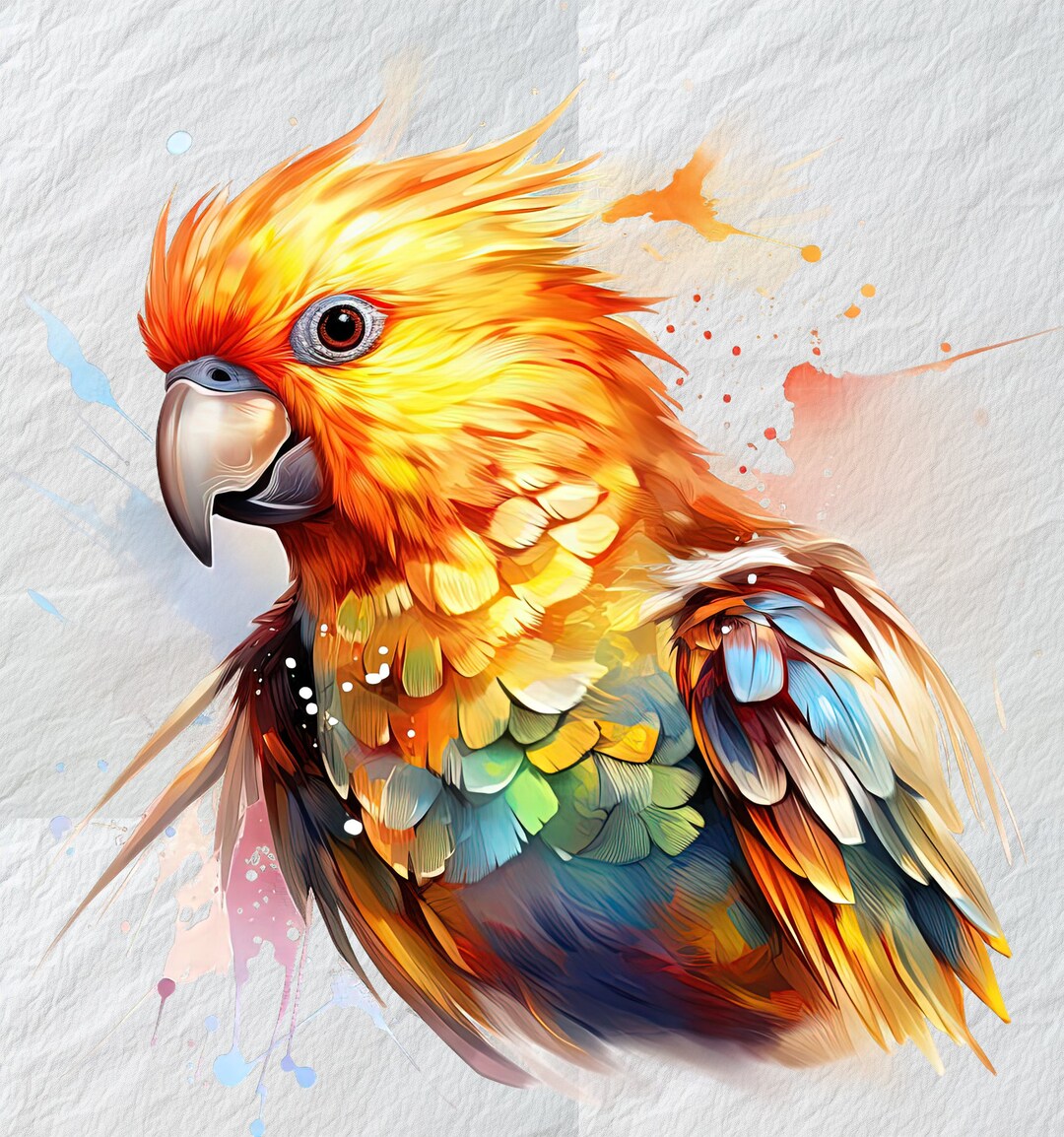 Parrot's Electrifying Talk, Digital Parrot Art, Electrifying Talk Print ...