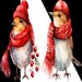 Red Wren With Santa Cap and Scarf PNG Clipart, Holiday Bird Clipart ...